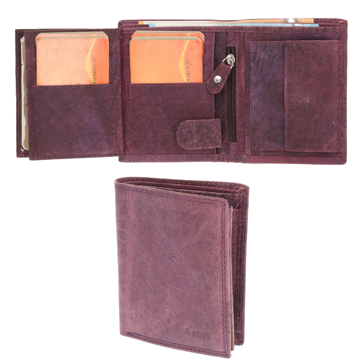 Wallet Men Purple - Genuine Leather Wallet Men & Women - Discountershop.nl