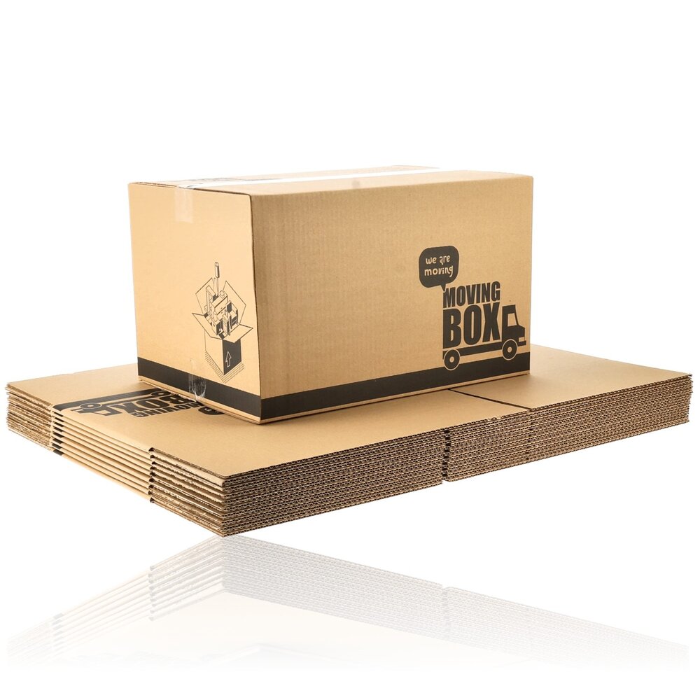 50L Moving Boxes - Set of 5 - Sturdy Cardboard Boxes - Discountershop.nl