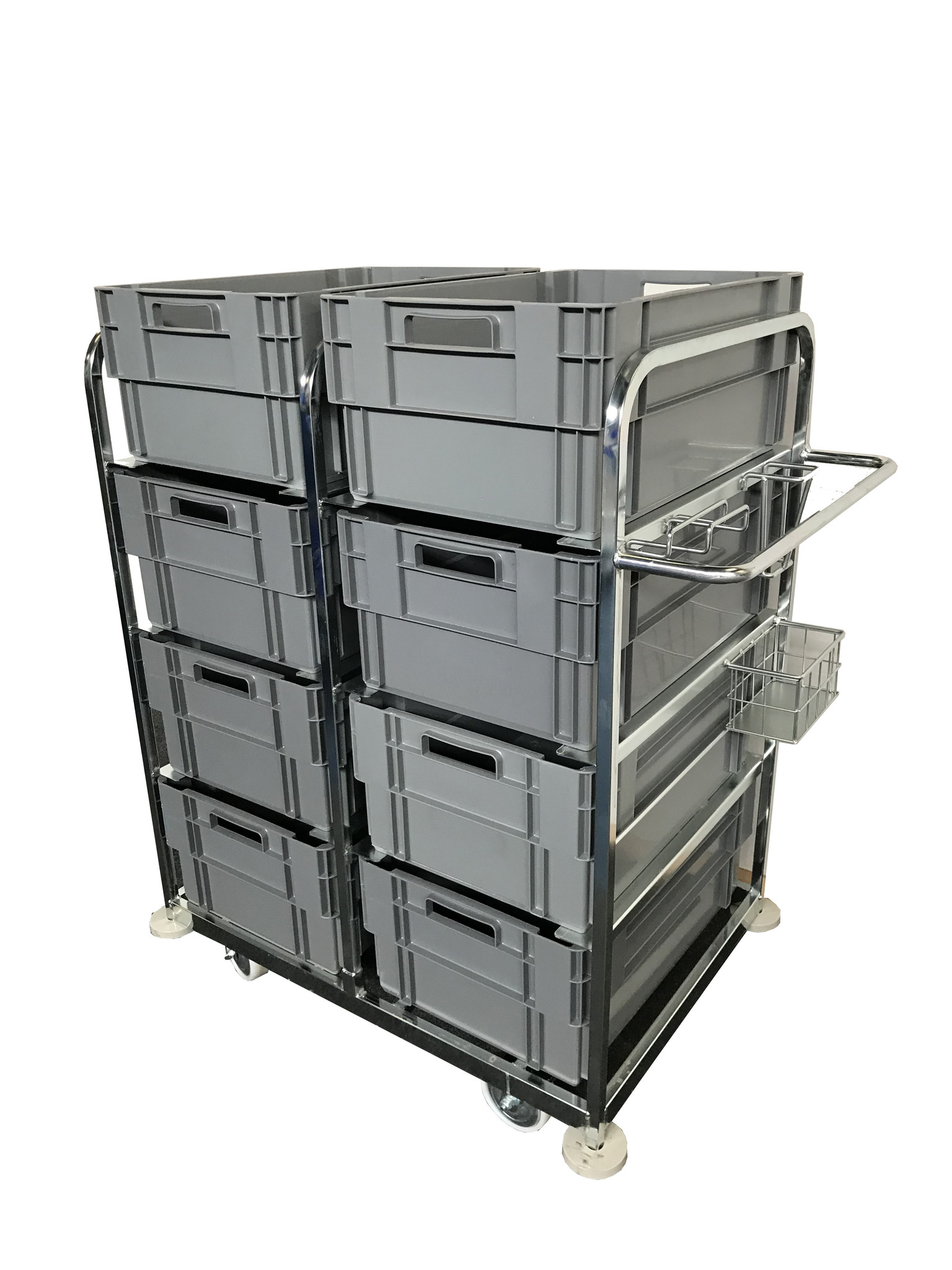 Order Picking Trolley - with 8 Stack Nest Boxes | Rotomshop.co.uk