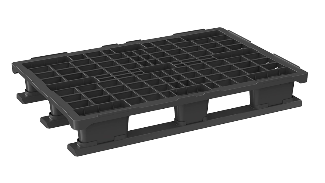 Pallet - 1200x800x187mm, Plastic, Open Deck, 3 Skids | Rotomshop.co.uk