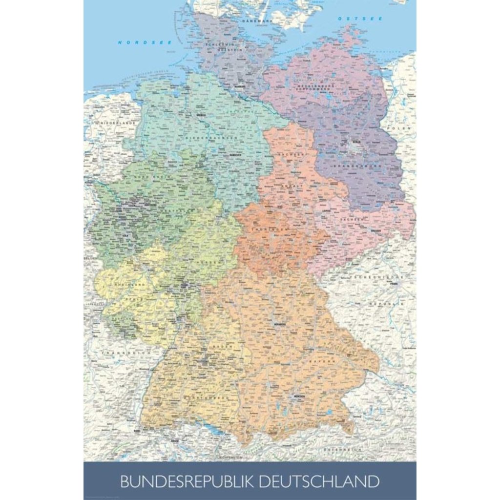Kurk prikbord landkaart Duitsland - 90 x 60 cm - POSTER Bestel nu ...