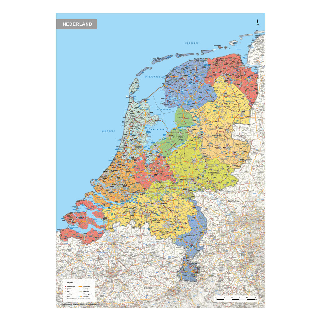 Kurk prikbord landkaart Nederland XL - 100 x 136 cm - Kurk24