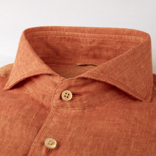 Stenströms hemd linnen oranje Slimline - Sodermans