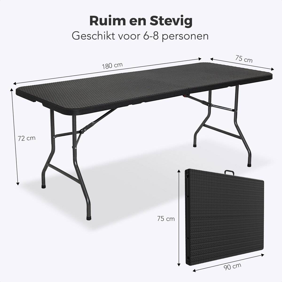 Koop Tweedekans LifeGoods Klaptafel - Inklapbare Tafel - 180 cm ...