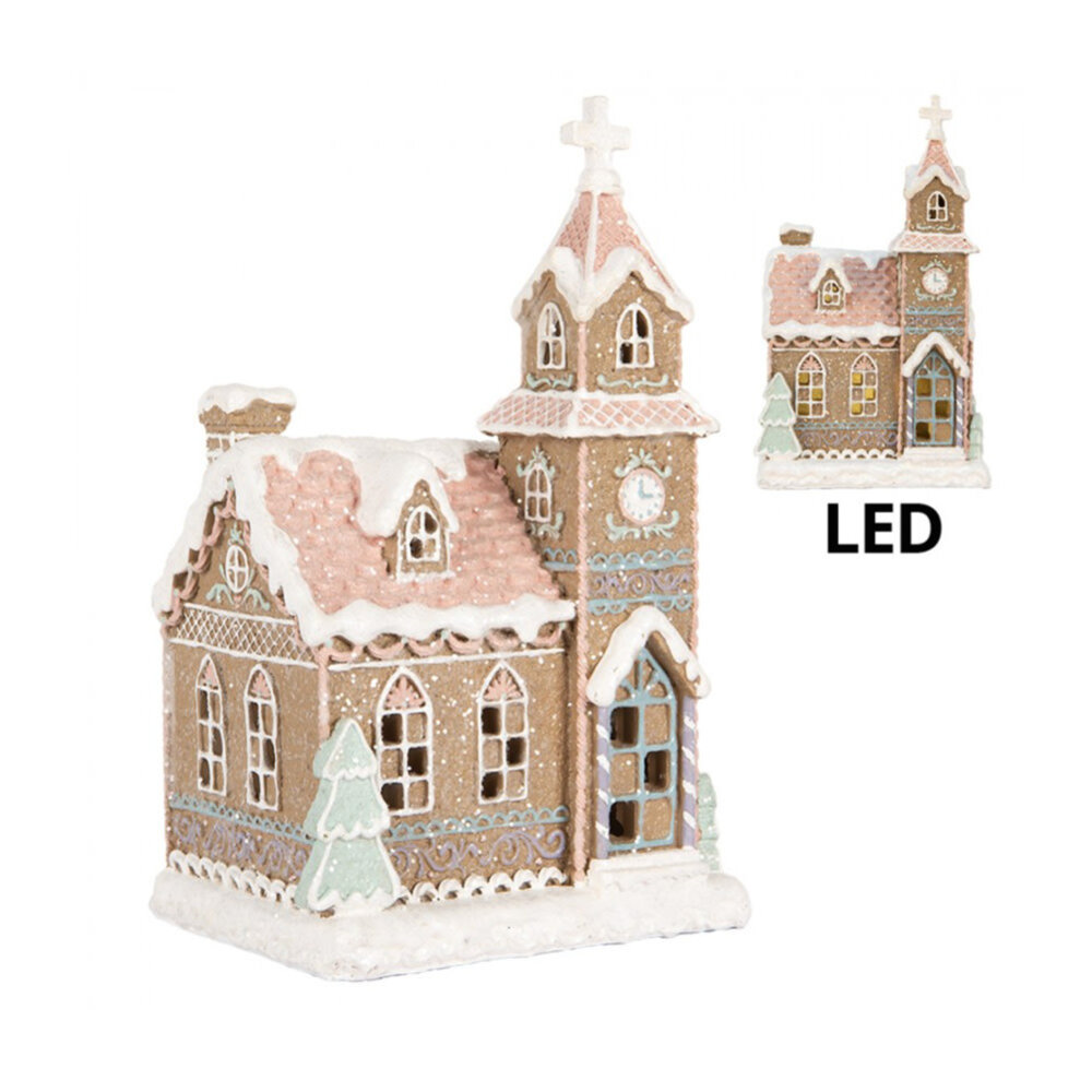 Kerst Kerkje met LED-Verlichting Peperkoek Multicolor 14x23cm kopen ...