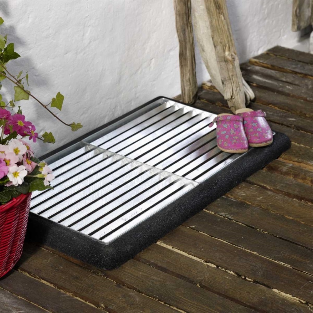 Cubic outdoor door mat and grid 80x40 cm in galvanized steel - PLUS ...