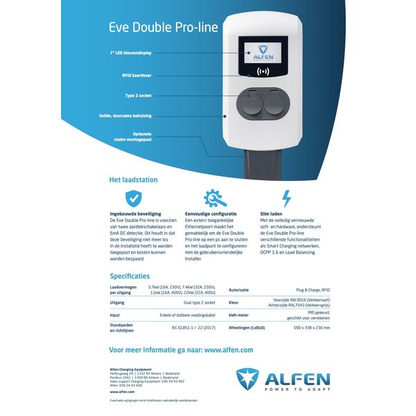 Alfen Pro line With Double Type 2 Socket 32A 3 Phases Alfen Pro line With Double Type 2 Socket 32A 3 Phases