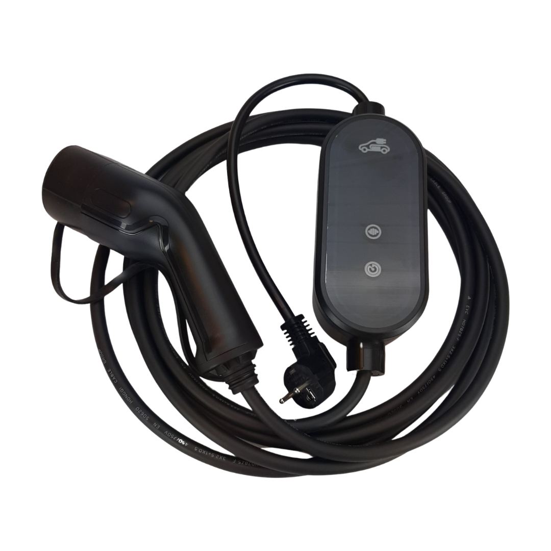 Type 2 draagbare oplader voor normale stopcontact (Schuko) - 13A, 1 fase