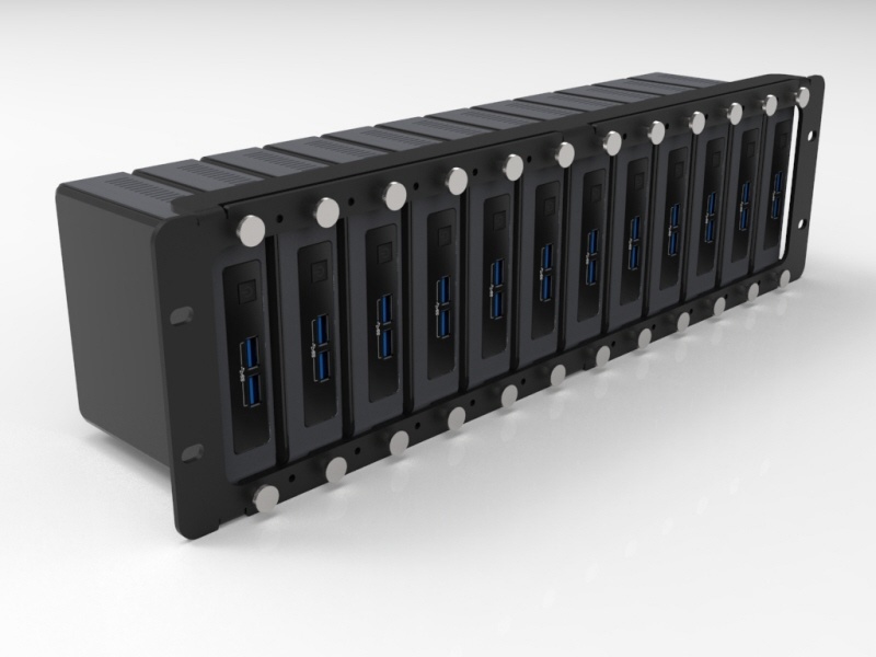 19inch 3U rack voor 1-12 NUC's (Raspberry Pi frames also available ...