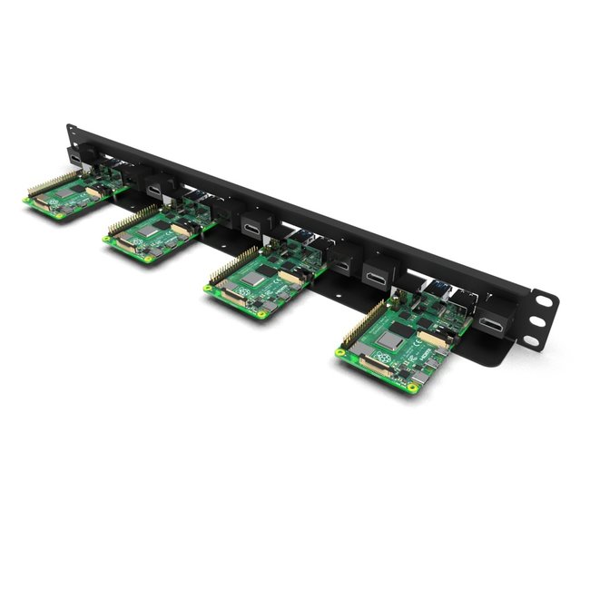 19 inch rack mount 1U for 1-4 pcs RASPBERRY Pi - MyElectronics