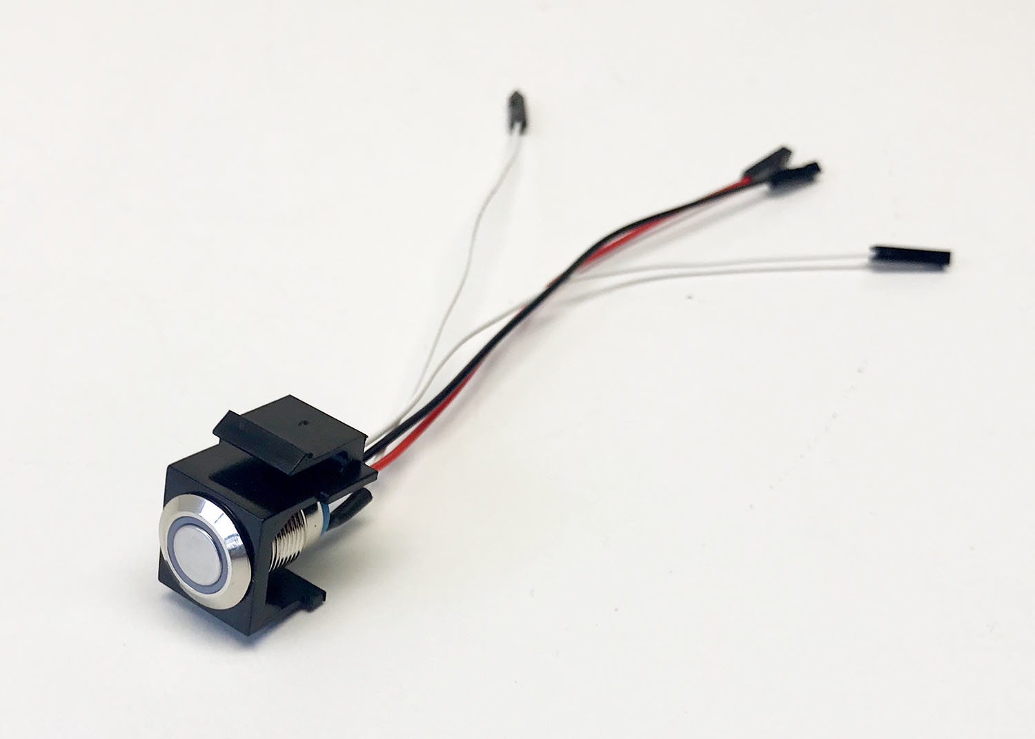 Snap-in momentary push button switch with a blue LED ring 3-9V ...