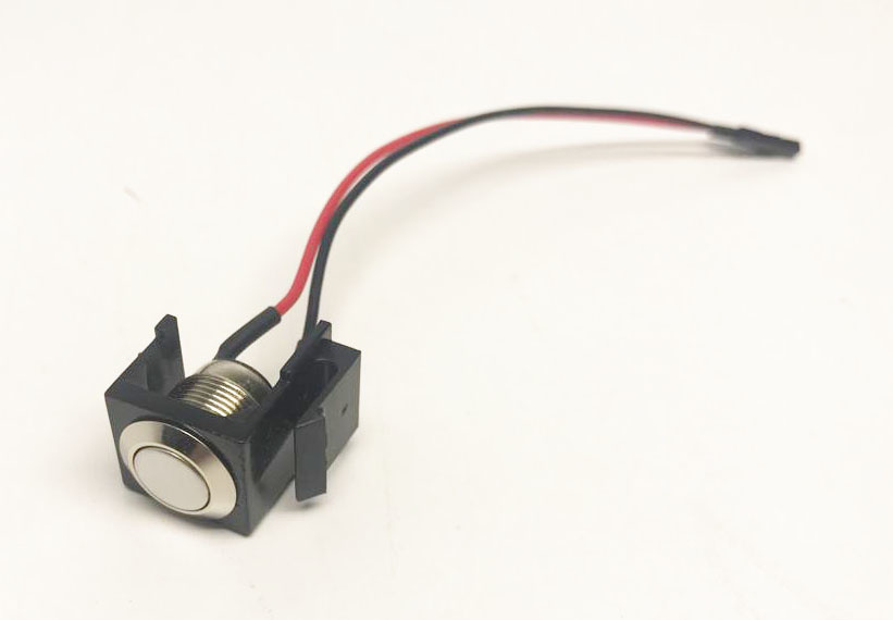 Snap-in momentary push button switch for 19 inch rack mounts ...