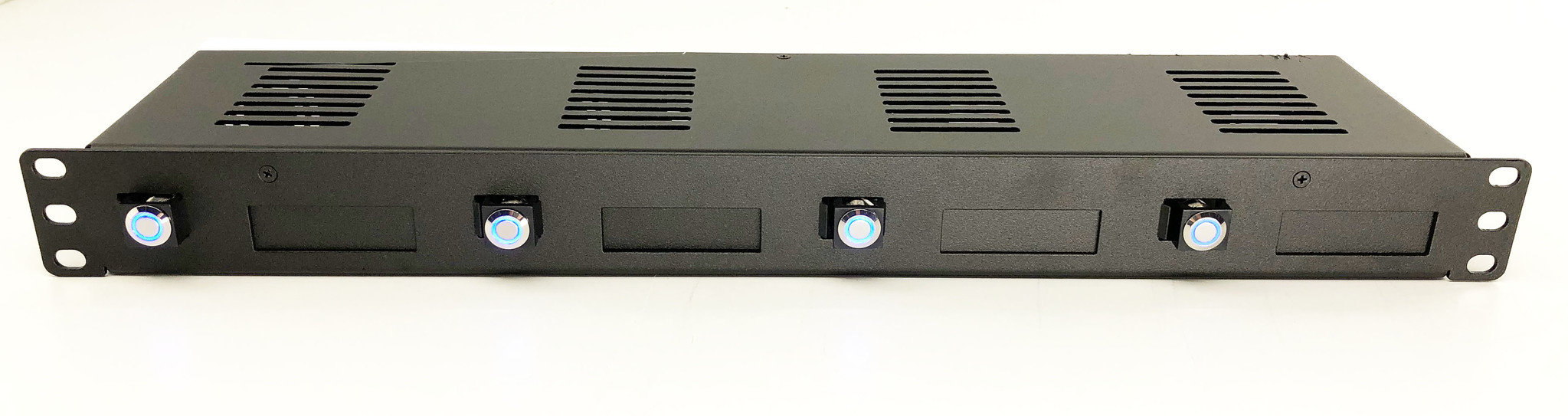 Snap-in momentary push button switch with a blue LED ring 3-9V ...