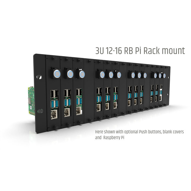 19 inch rack mount 3U for 12-16x RASPBERRY Pi - Pi FRONT REMOVABLE ...