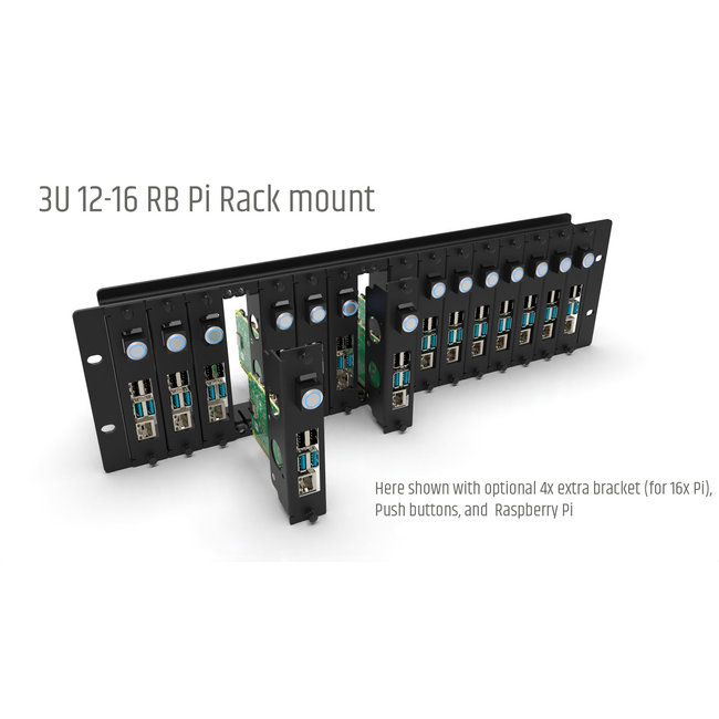 19 inch rack mount 3U for 12-16x RASPBERRY Pi - Pi FRONT REMOVABLE ...