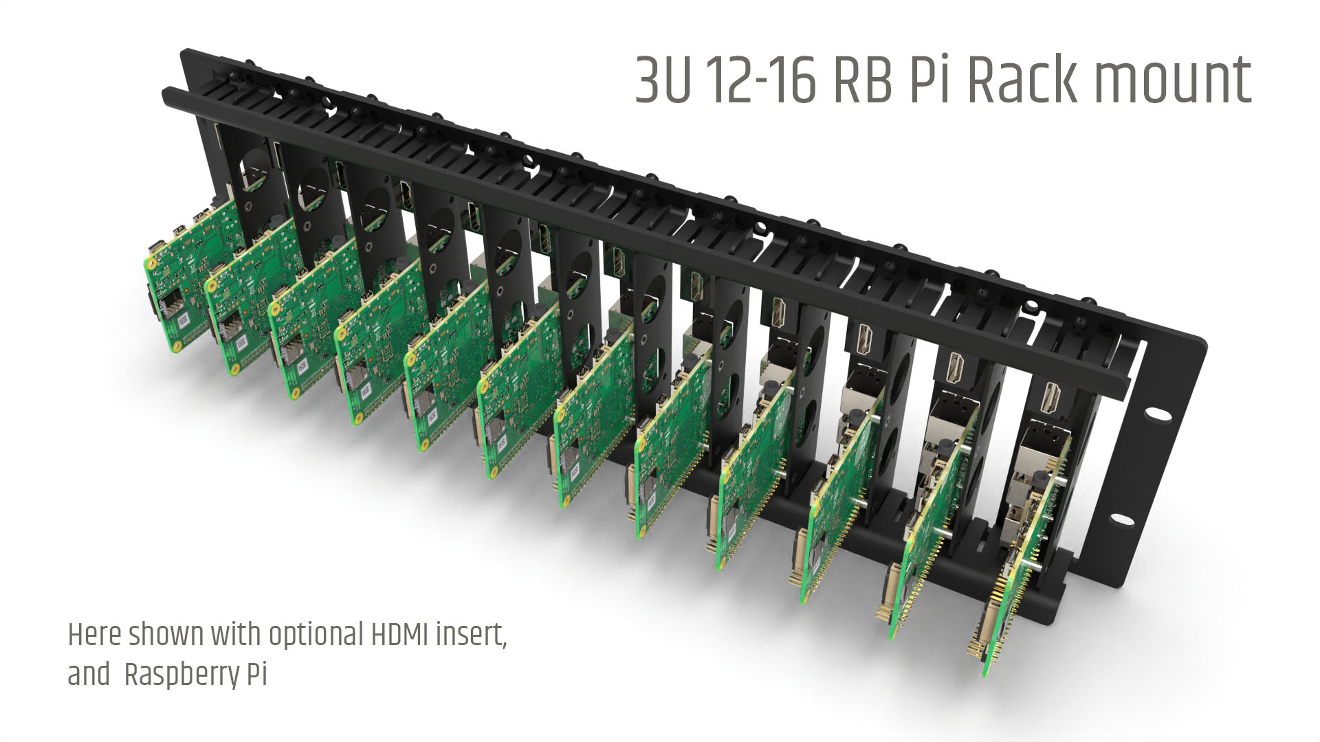 19 inch rack mount 3U for 12-16x RASPBERRY Pi - Pi FRONT REMOVABLE ...