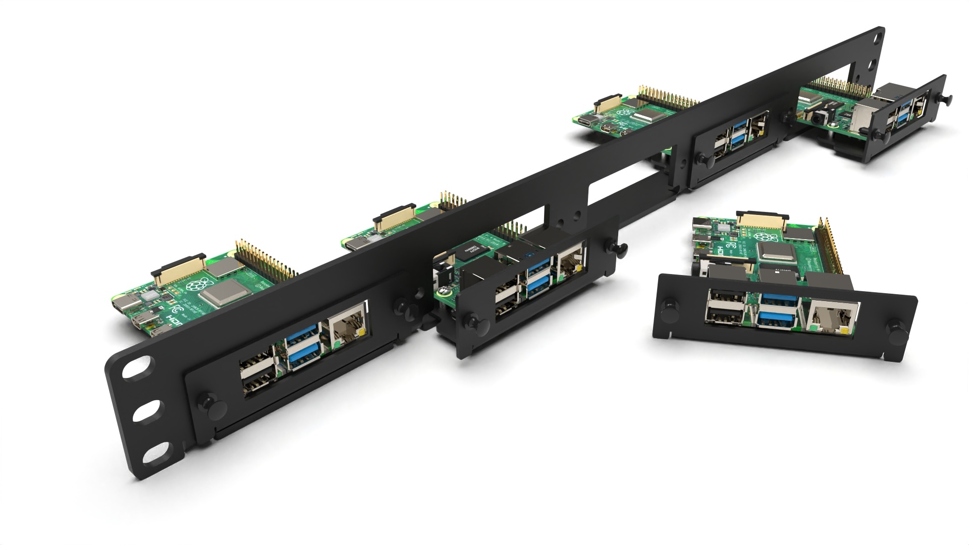 Raspberry Pi trays for Front-removable Raspberry Pi rack mount 1-5 ...