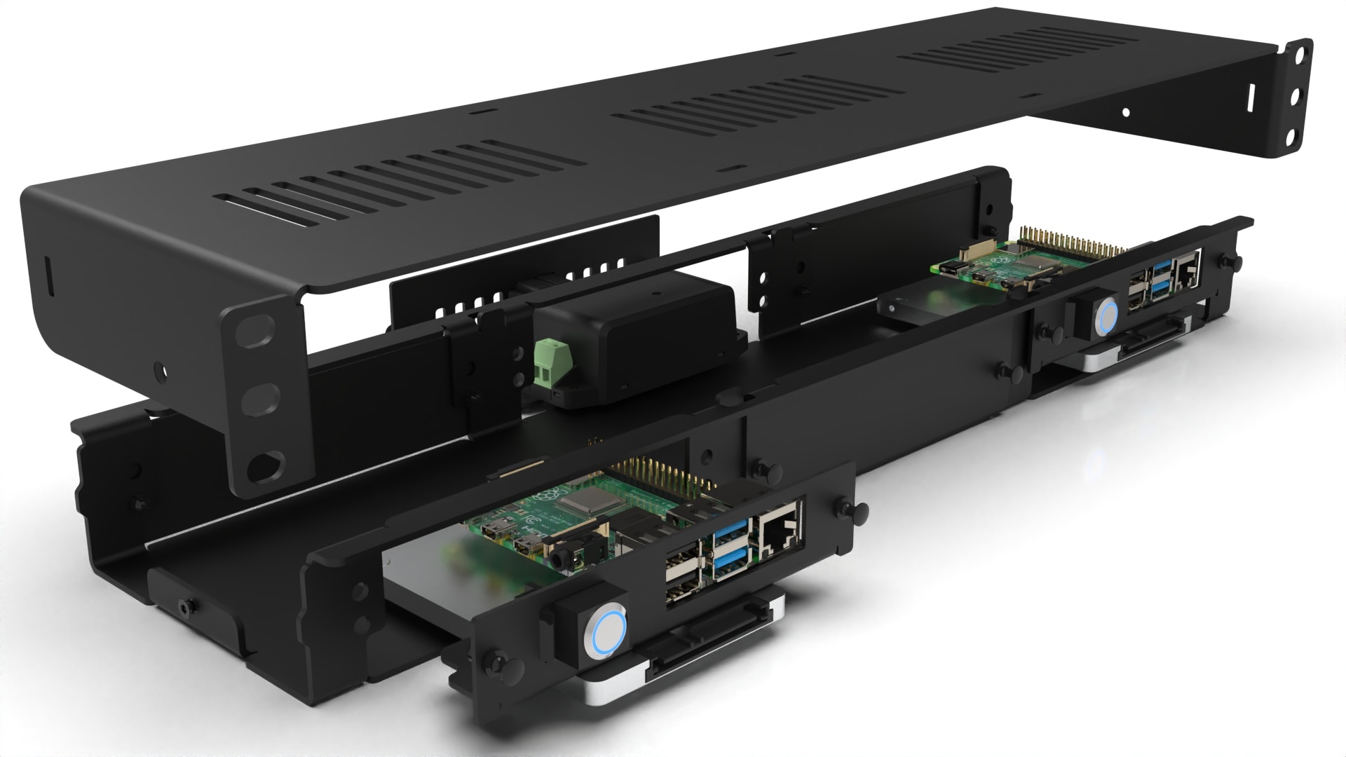 Raspberry Pi + SSD tray for Pro Enclosed - FRONT REMOVABLE - MyElectronics