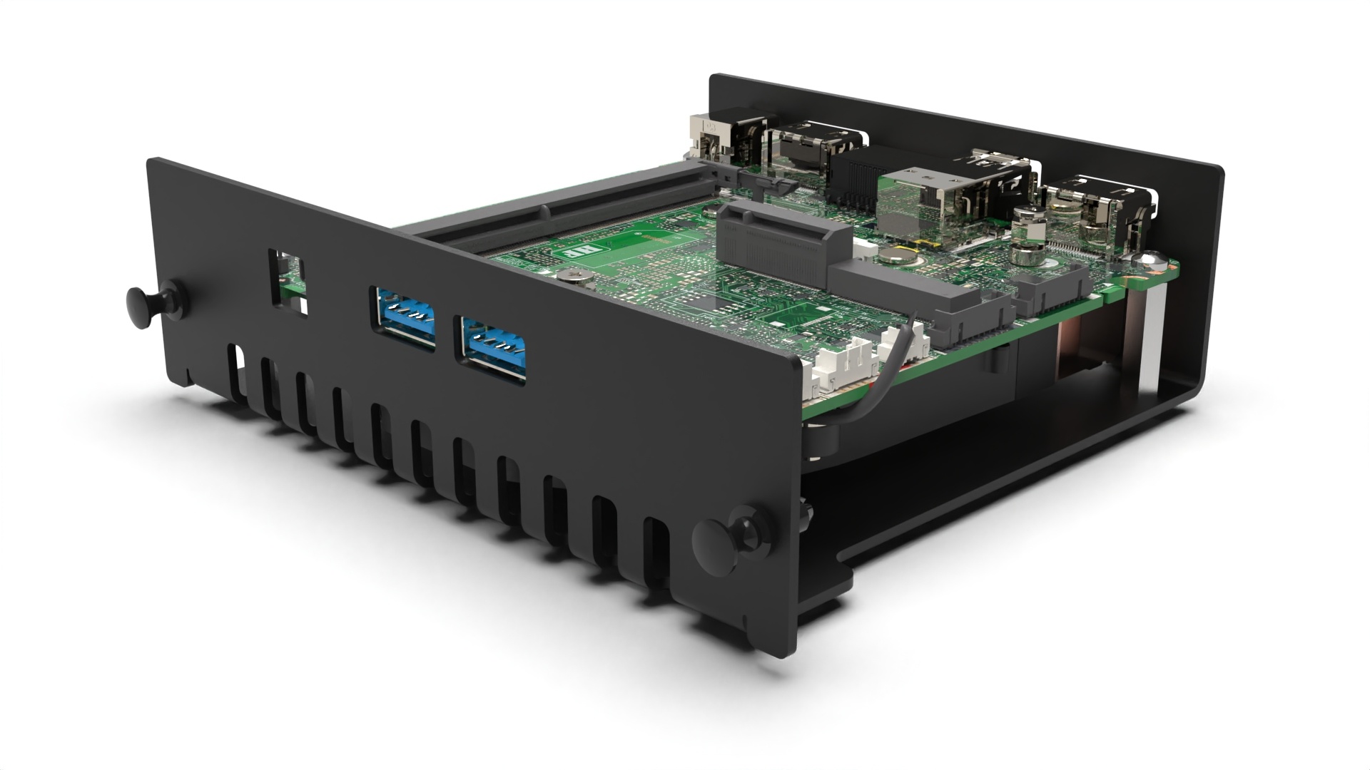1U rack mount Pro Enclosed NUC11/12/13 Pro Board - FRONT REMOVABLE ...