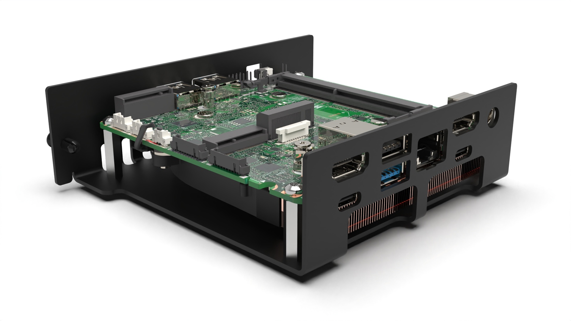 1U rack mount Pro Enclosed 3x NUC11/12/13 Pro Board - FRONT REMOVABLE ...