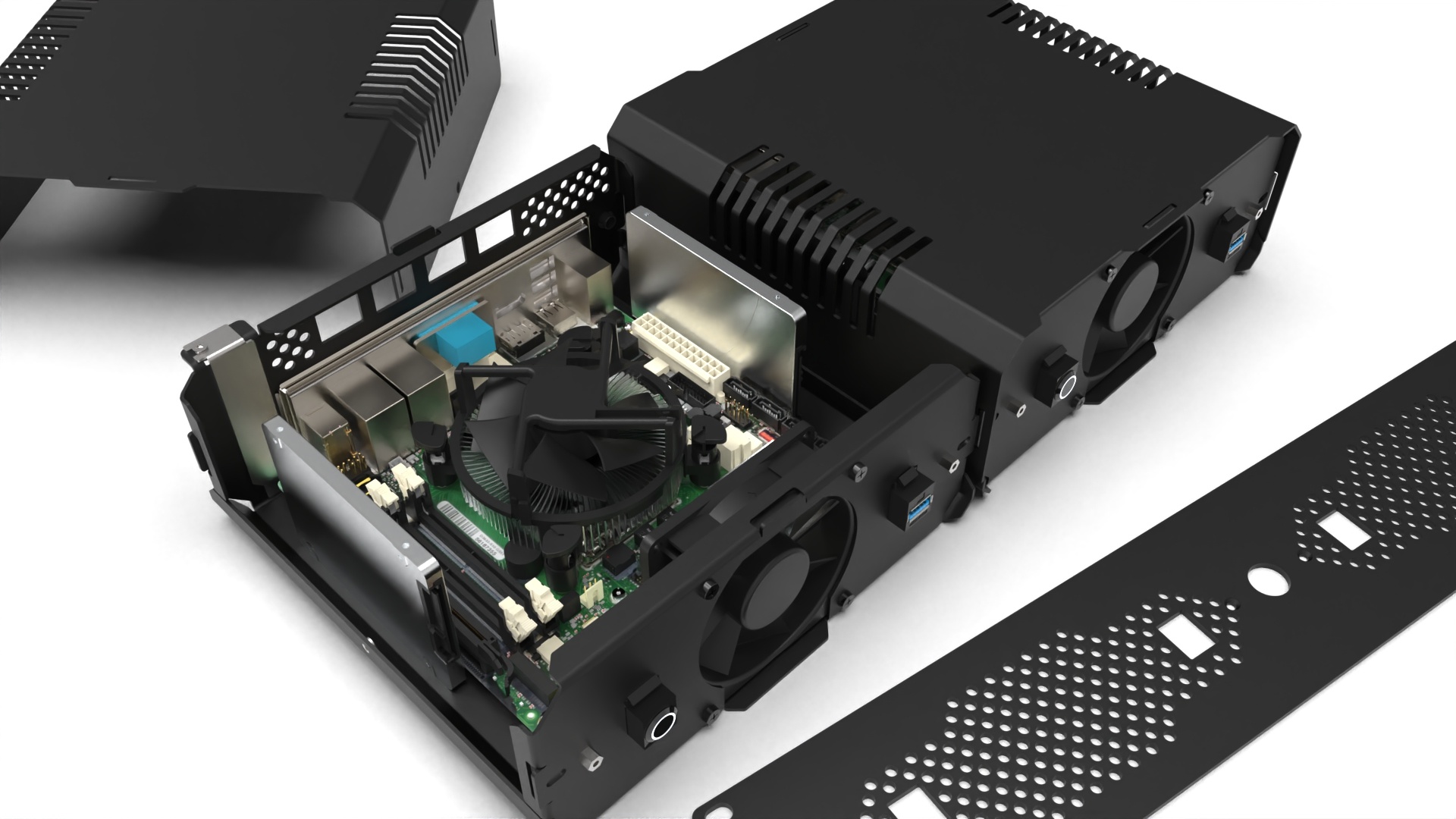 19 inch 2U mini-ITX case for Dual Mini-ITX short depth rack mountable ...