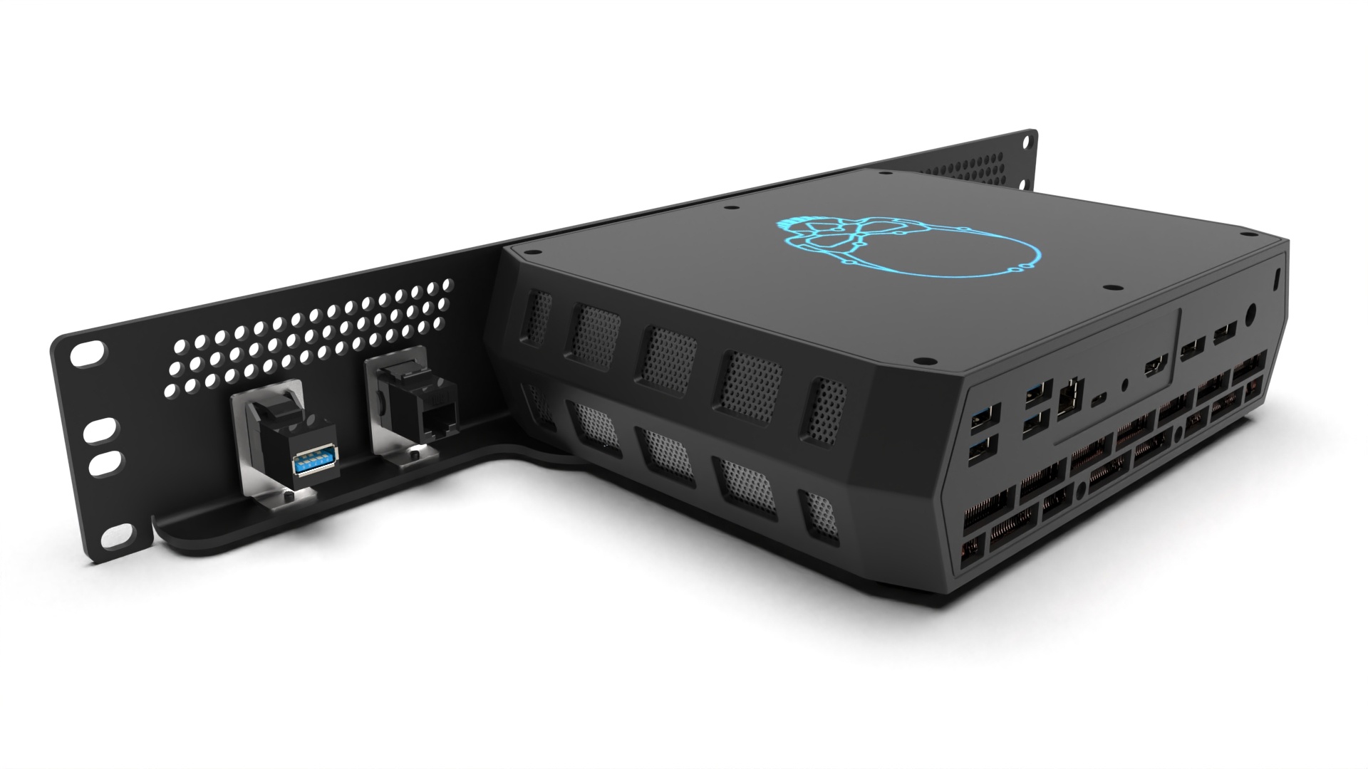 19 inch 1.5U NUC12 Enthusiast Rack mount for NUC12SNK - Serpent Canyon ...