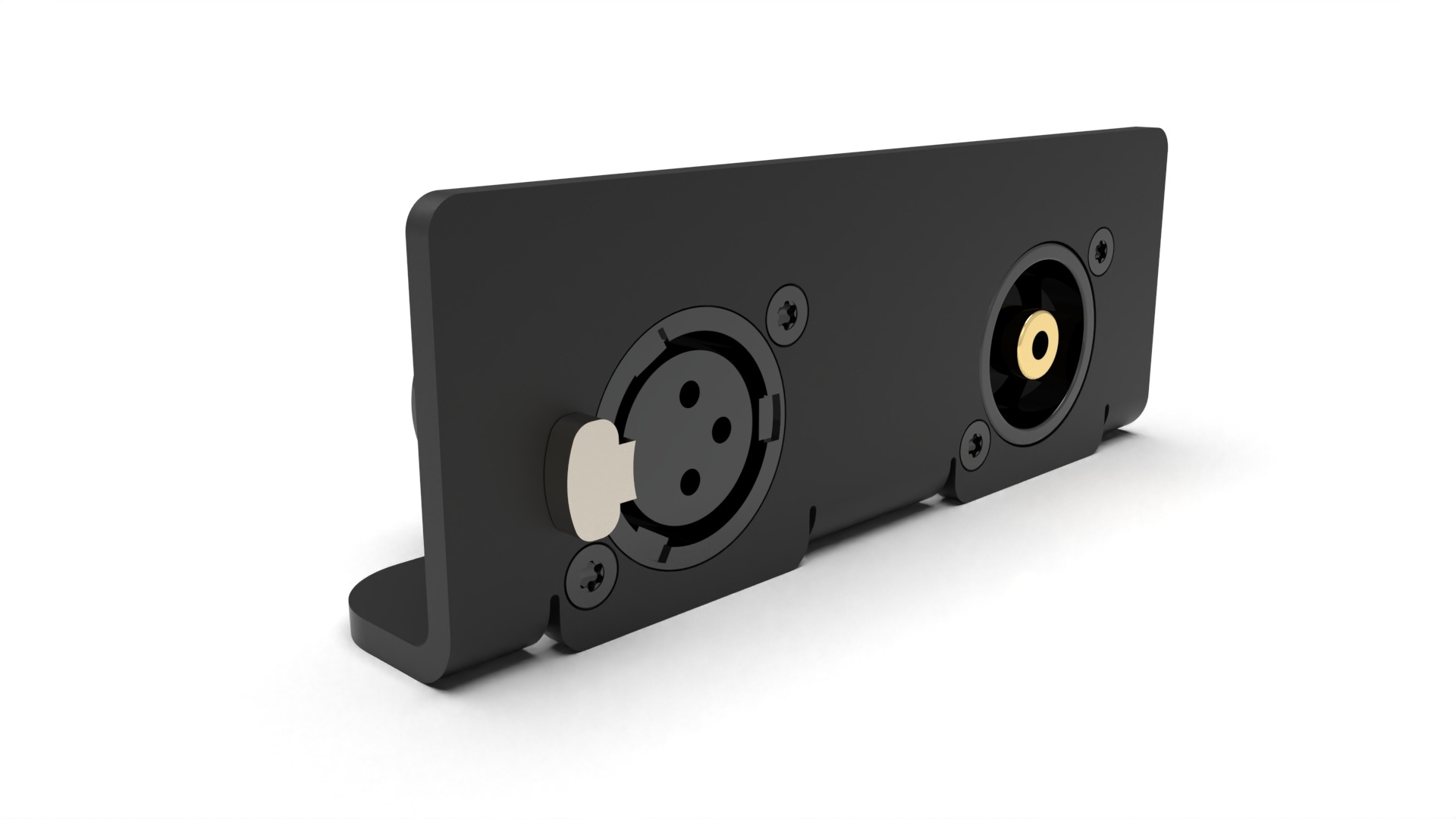 D-size connector panel (Neutrik) for 2 conn. in NUC rack mount ...