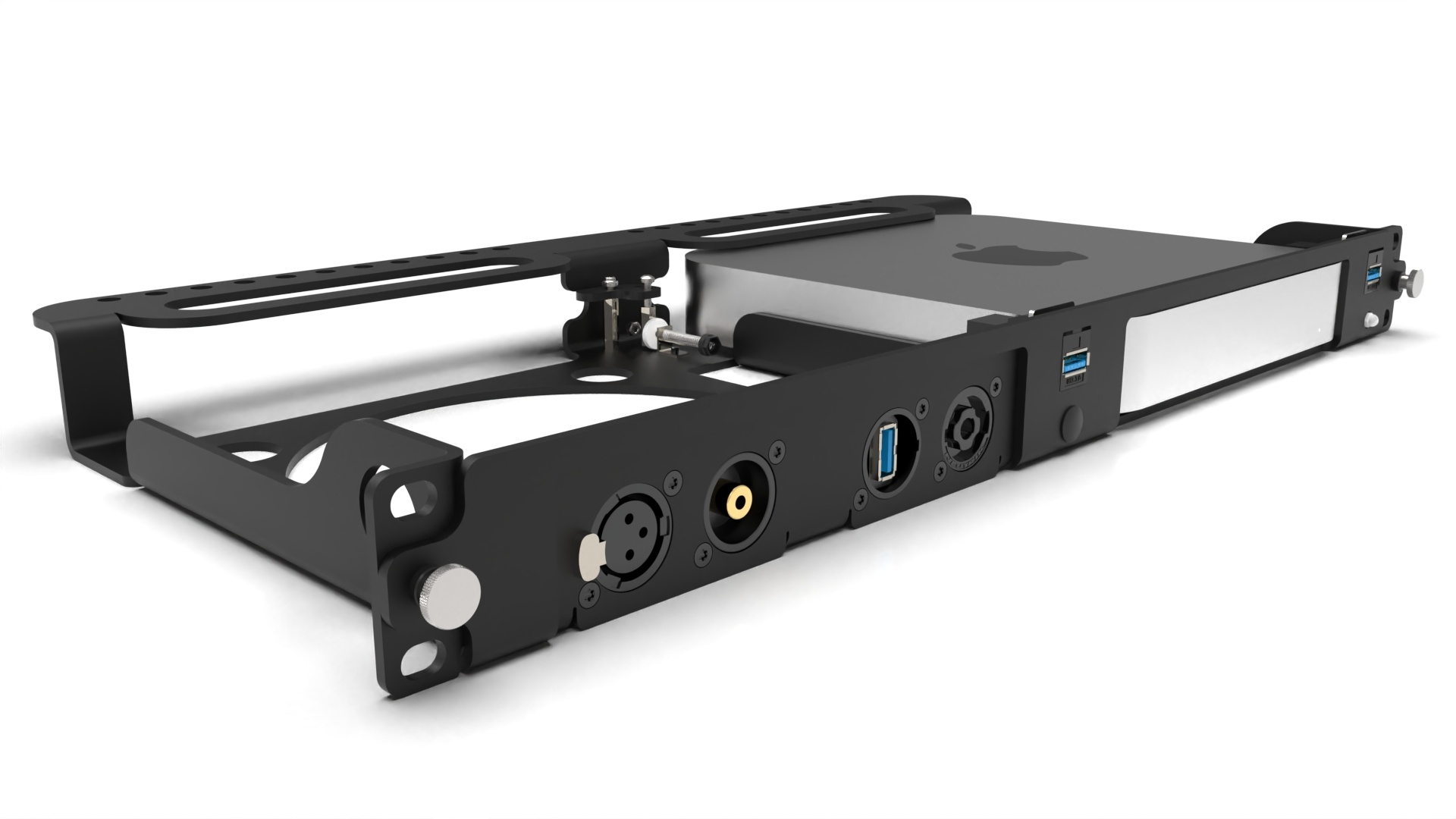 D-size connector panel for 4 conn. in Mac mini & Mac Studio rack mount ...