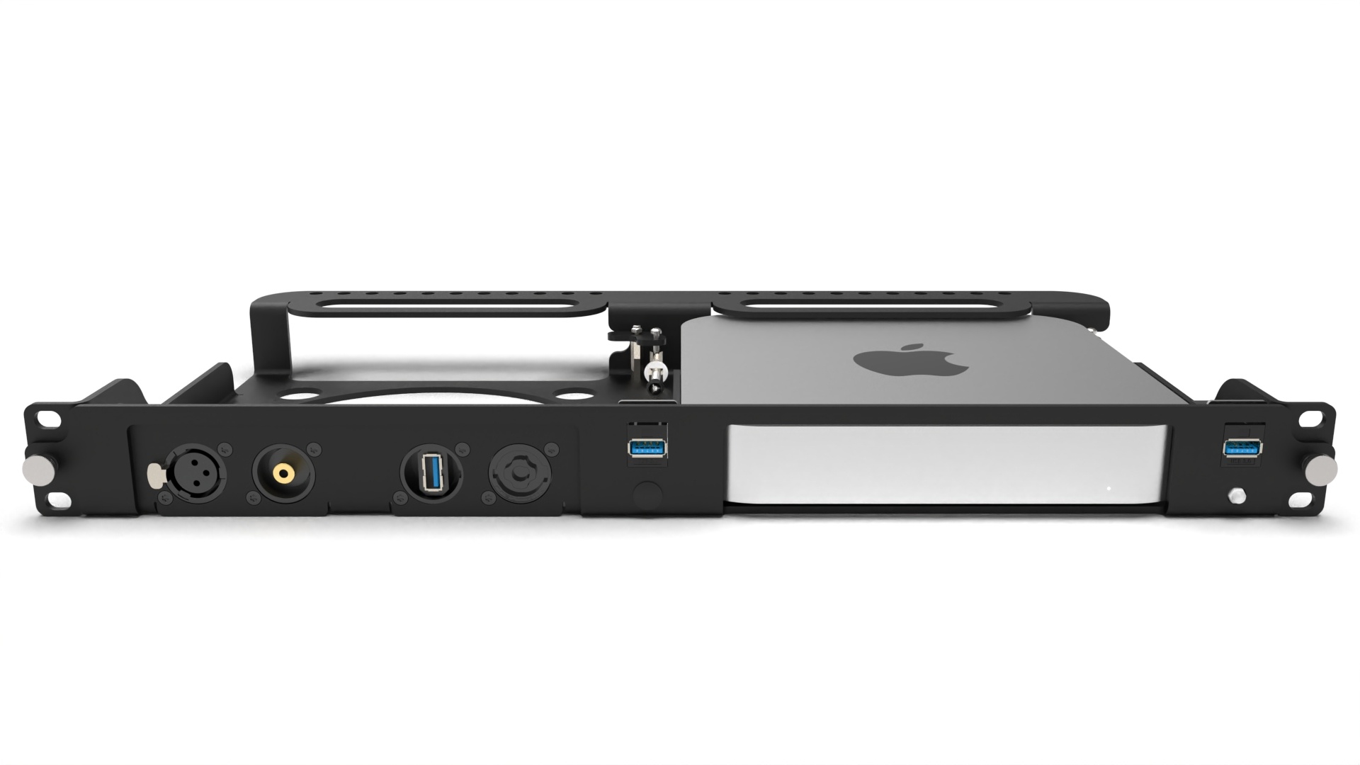 D-size connector panel for 4 conn. in Mac mini & Mac Studio rack mount ...