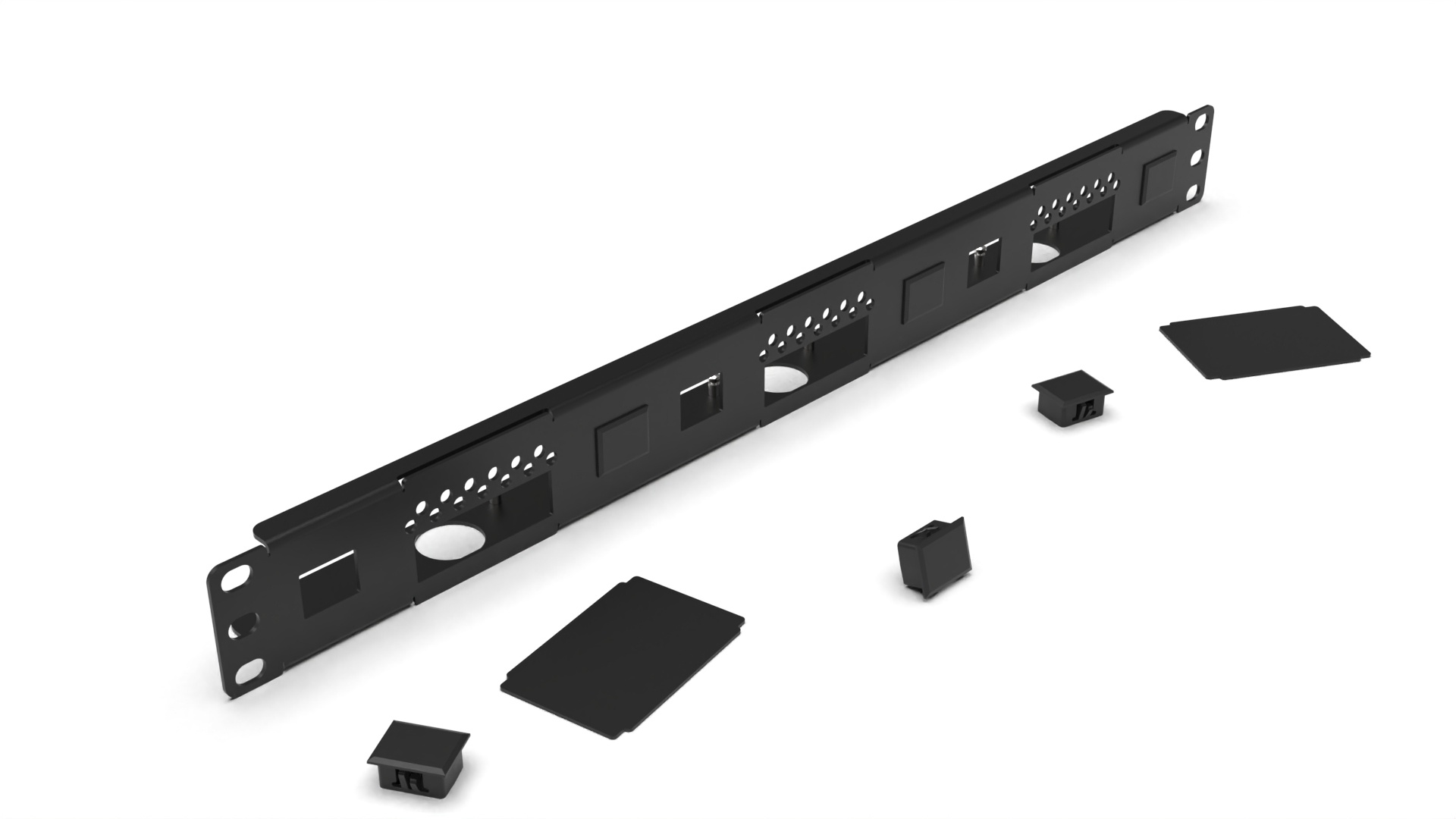 19 inch Rack Mount 1U for 1-3 Raspberry Pi, including 2x blind cover ...