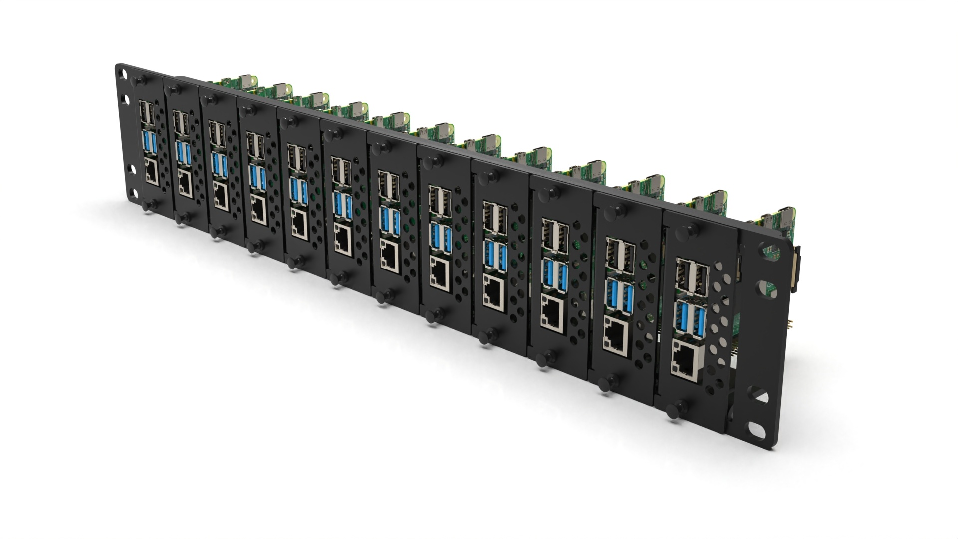 19 inch rack mount 2U for 12x RASPBERRY Pi - each Pi FRONT REMOVABLE ...