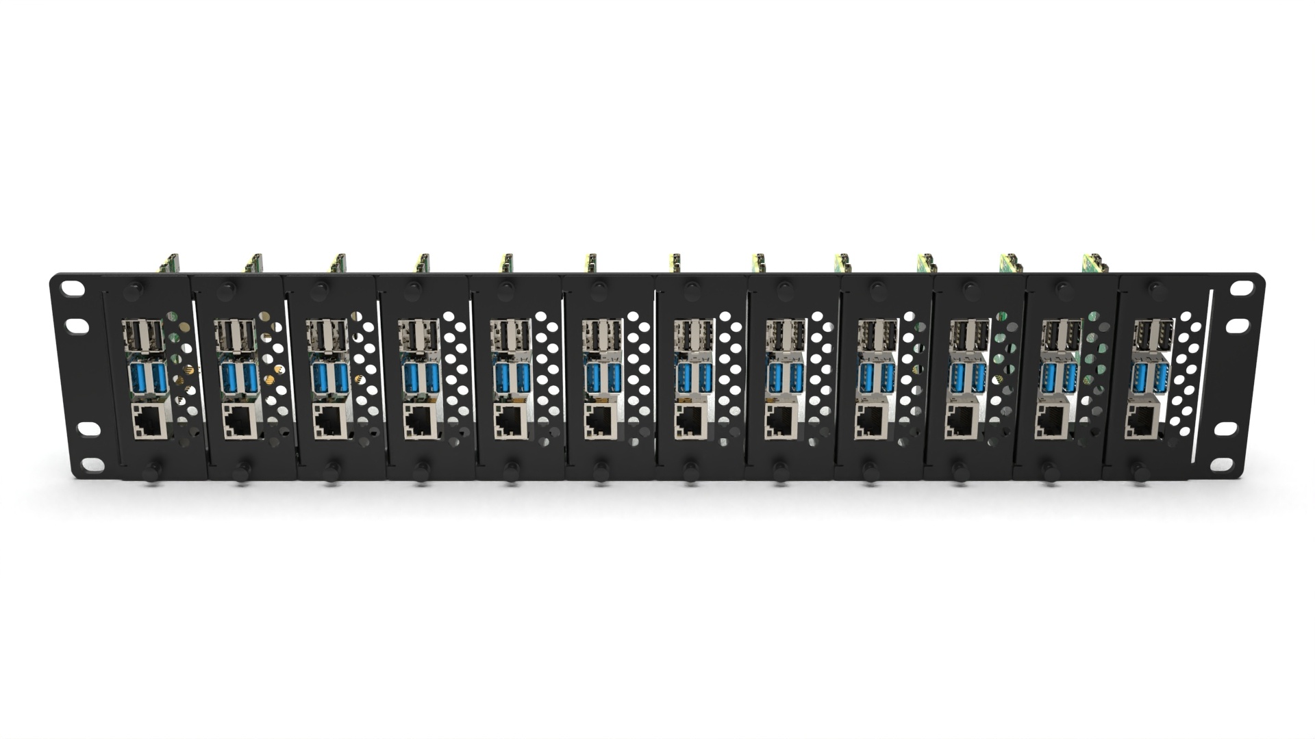 19 inch rack mount 2U for 12x RASPBERRY Pi - each Pi FRONT REMOVABLE ...