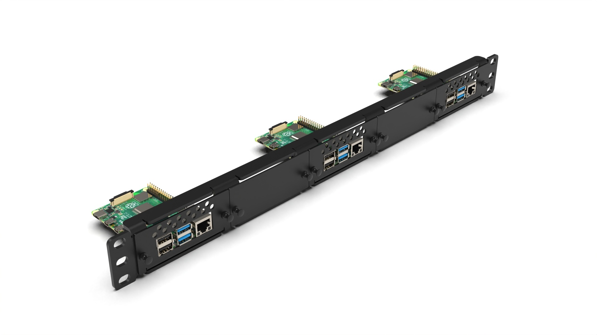 Raspberry Pi 19 inch 1U rackmount 1-5 RBPi Front Removable! - MyElectronics