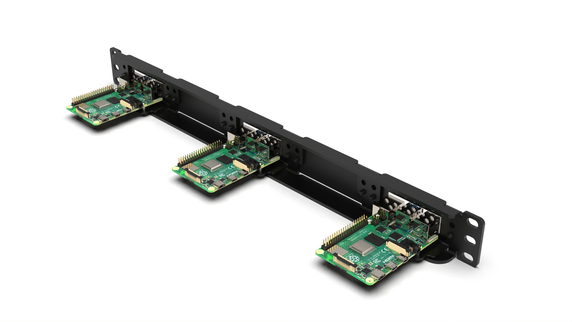 Raspberry Pi 19 inch 1U rackmount 1-5 RBPi Front Removable! - MyElectronics