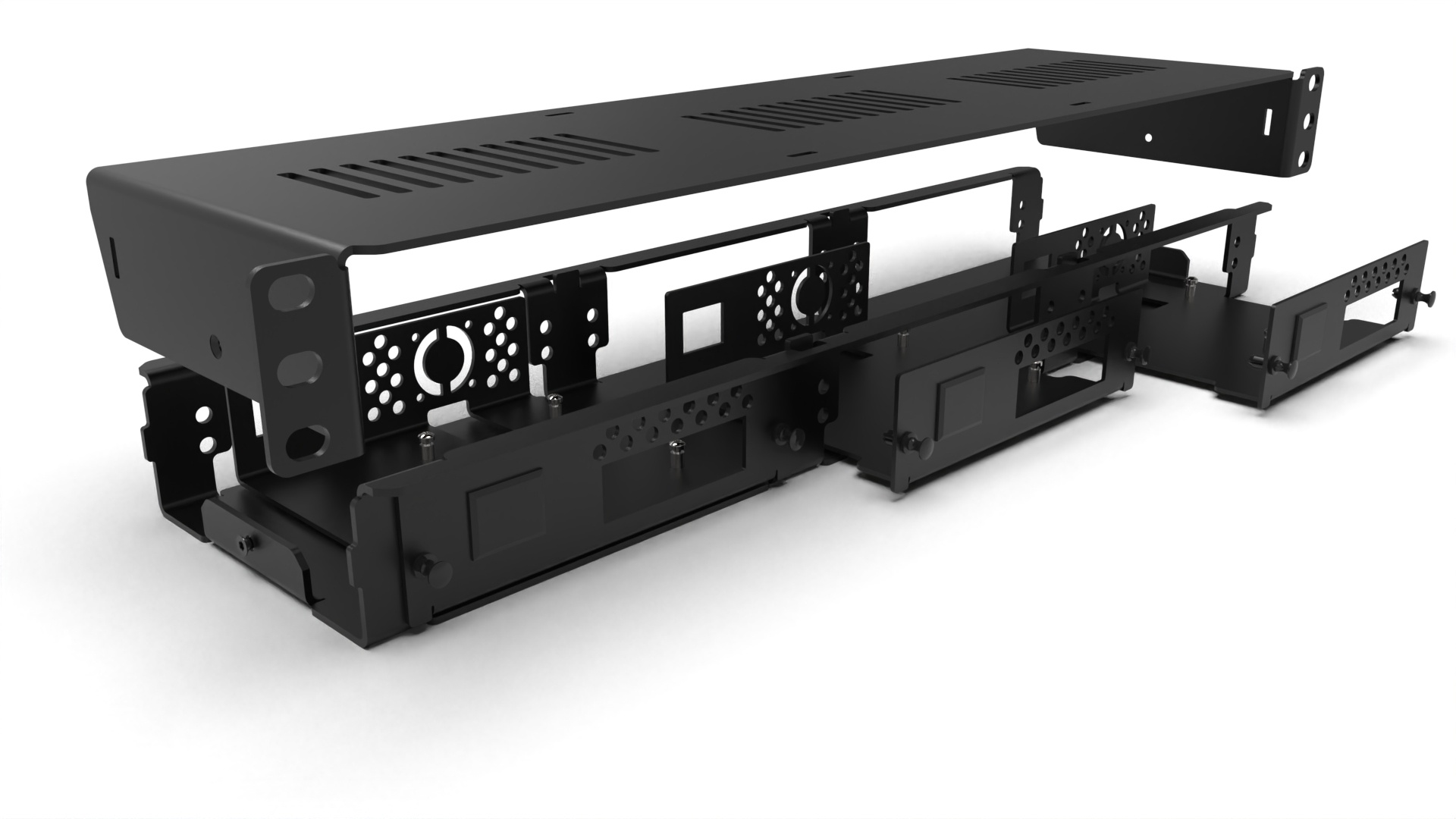 1U rack mount Pro Enclosed 3x Raspberry Pi - FRONT REMOVABLE ...