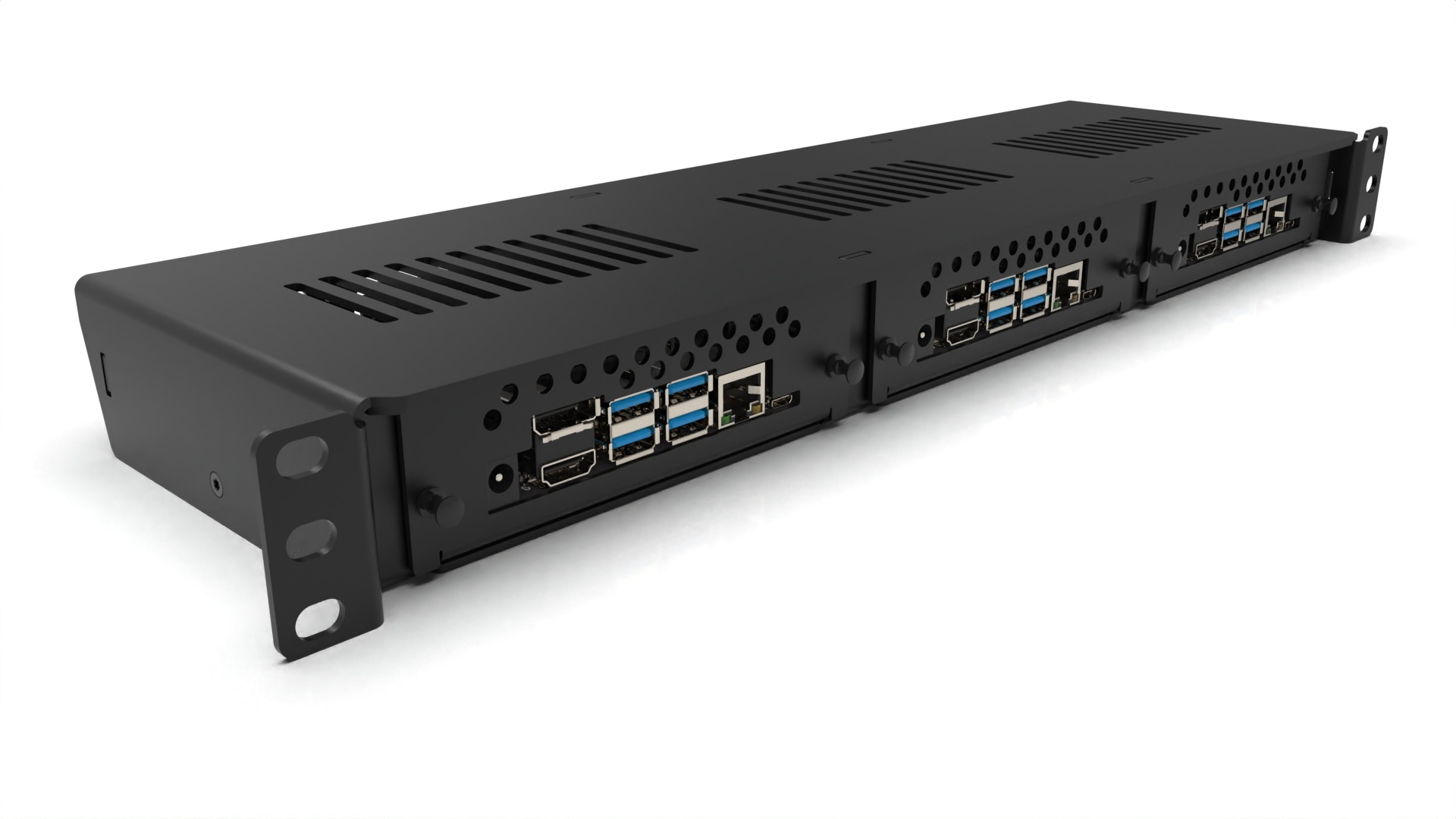1U rack mount Pro Enclosed 3x Jetson - FRONT REMOVABLE - MyElectronics