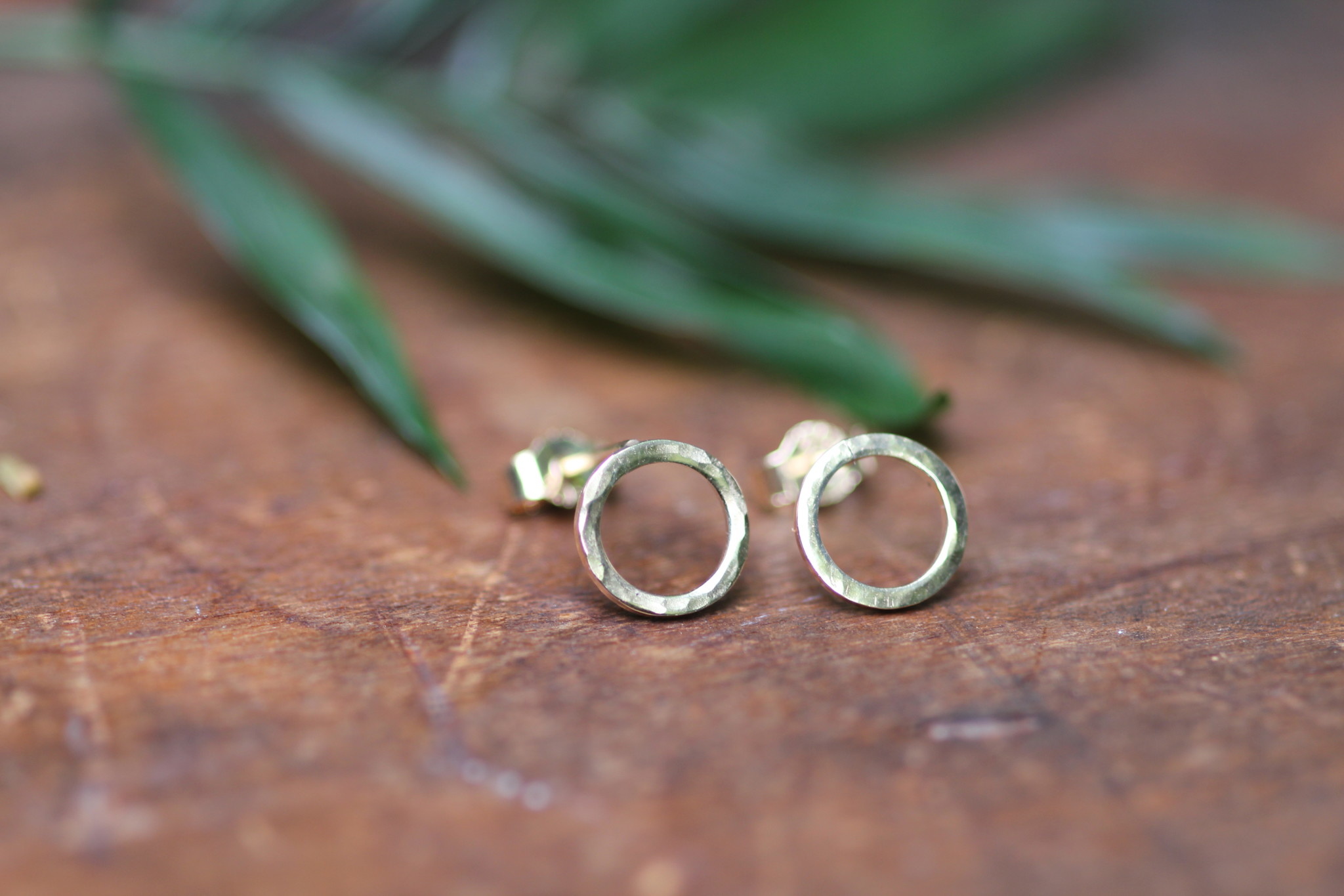 Gold Hammered Solar Earrings - Joulberry