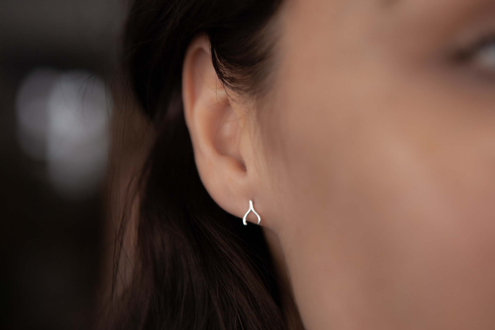 Silver Wishbone Earrings - Joulberry