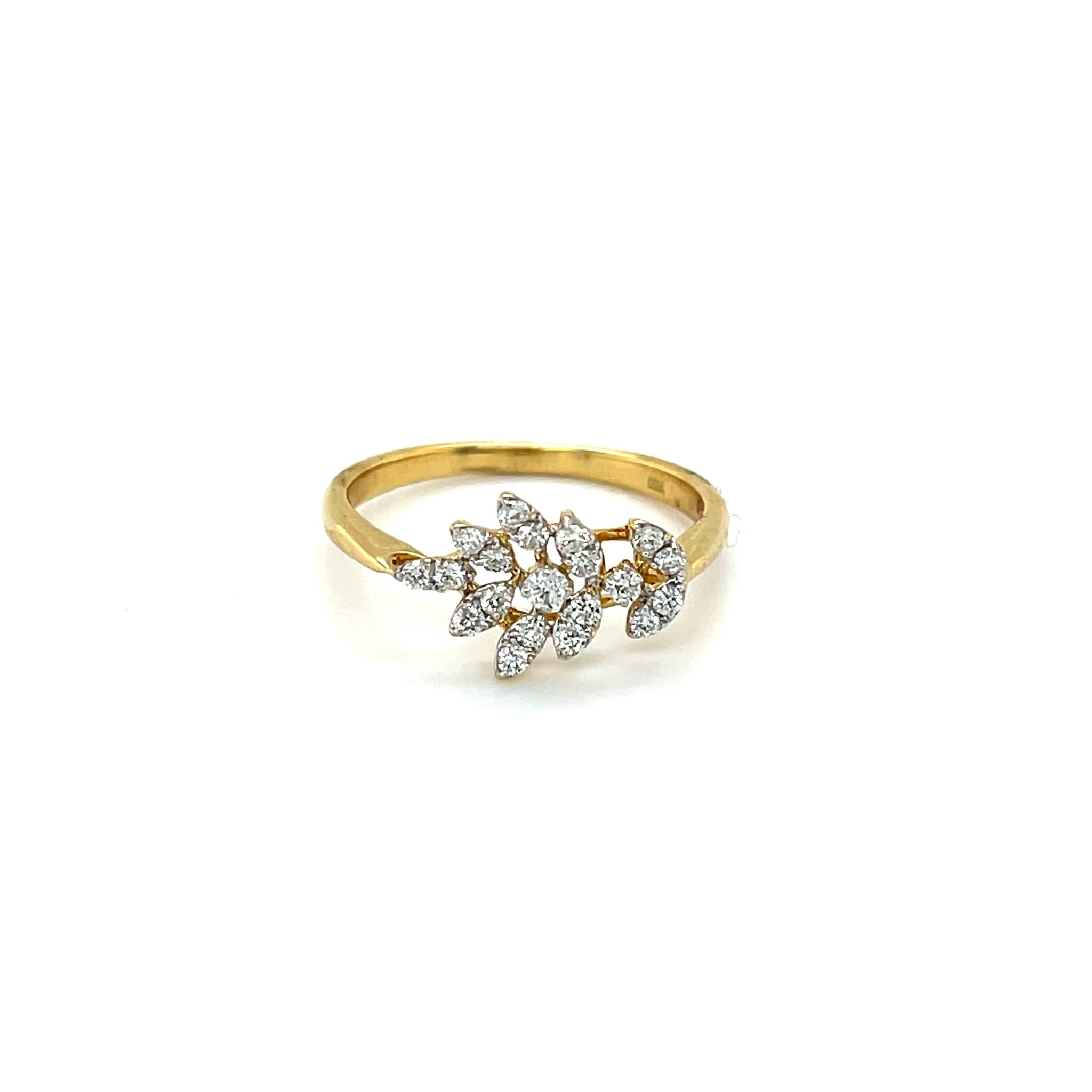 BLOSSOM Gold Diamond Ferne Ring - Joulberry