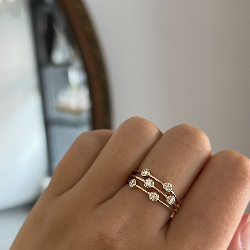 BLOSSOM Gold Diamond Ferne Ring - Joulberry