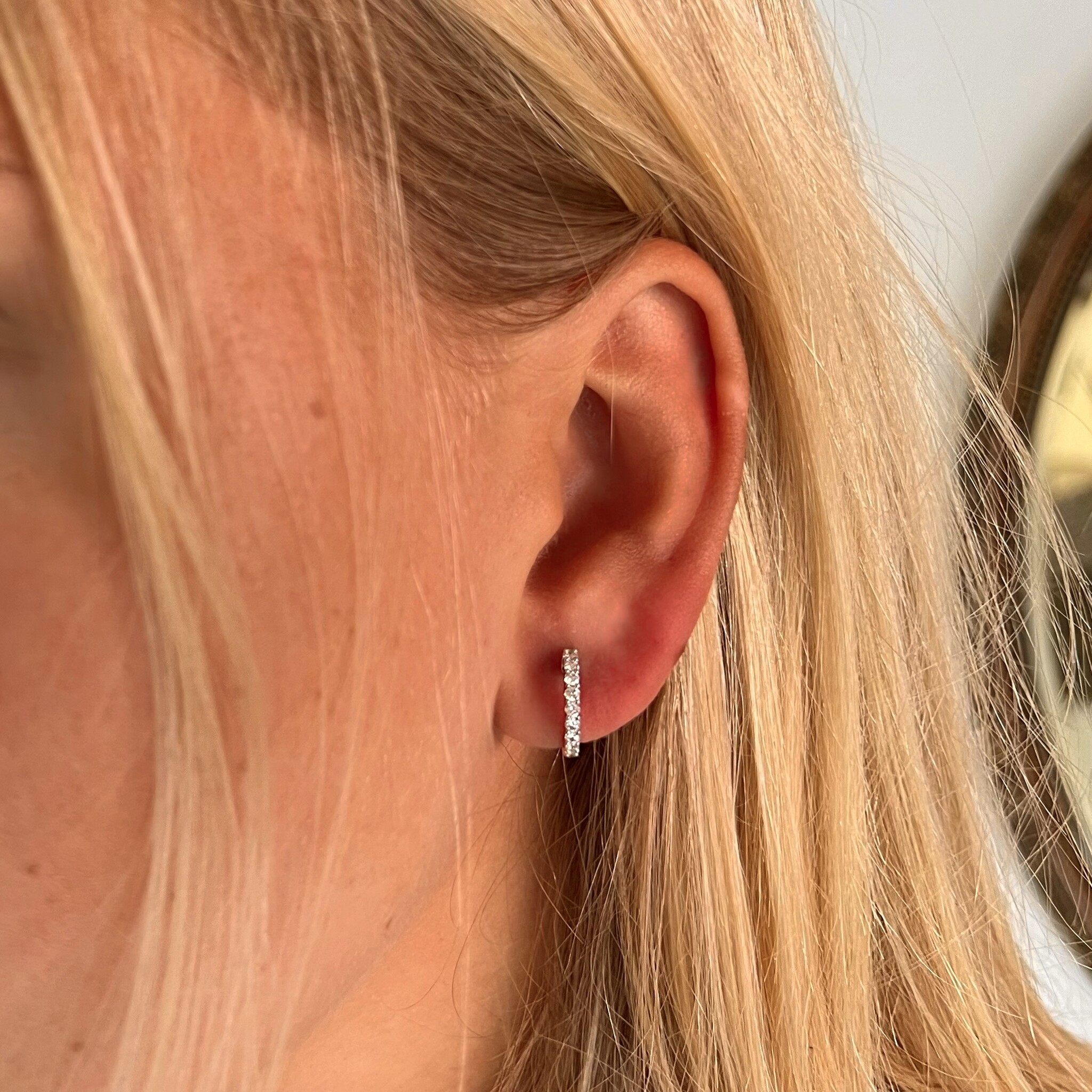 GATSBY White Gold Diamond Hazel Hoop Earrings - Joulberry