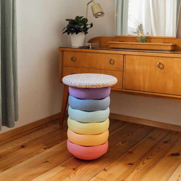 Stapelstein Rainbow Pastel stacking stones 6 pieces + CONFETTI BALANCE ...