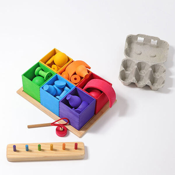 Grimm's 6-piece sorting helper in rainbow colours | Little Thingz