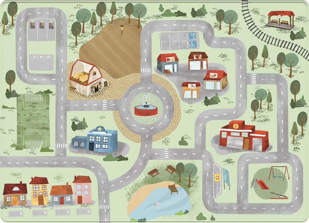 Mats & Joy | Speeltapijt Village Fleece 130x180cm | Little Thingz