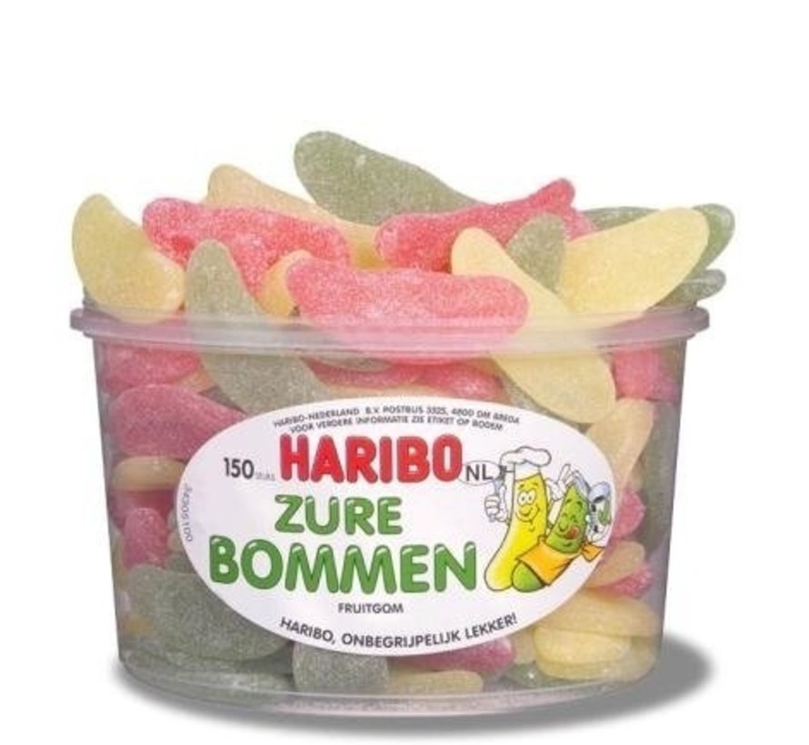 Zure Bommen Haribo Silo 150 Stuks - Snoepdiscounter.nl