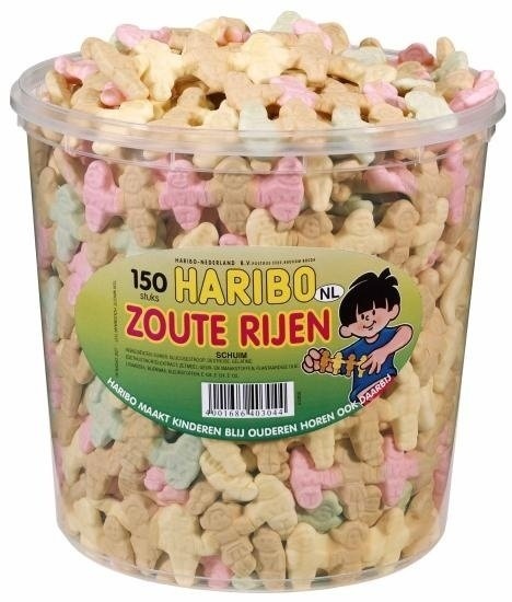 Zoute Rijen Haribo Silo 150 Stuks - Snoepdiscounter.nl