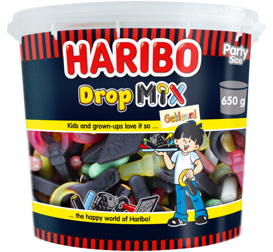 Haribo Dropmix -Silo 650 gram - Snoepdiscounter.nl