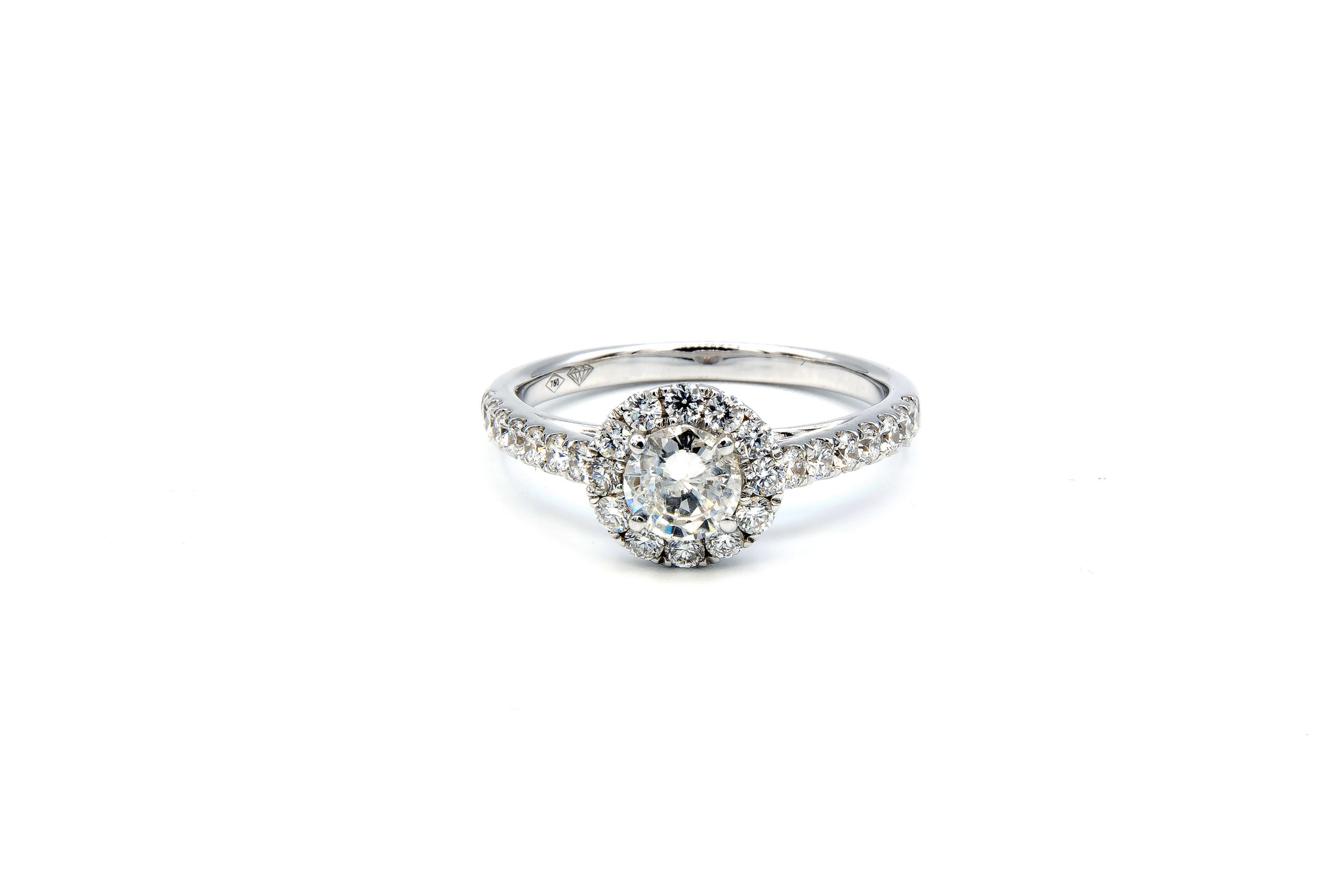Ring verlovingsring witgoud met 0,5 ct SI en 0,59 ct VS diamant - De ...