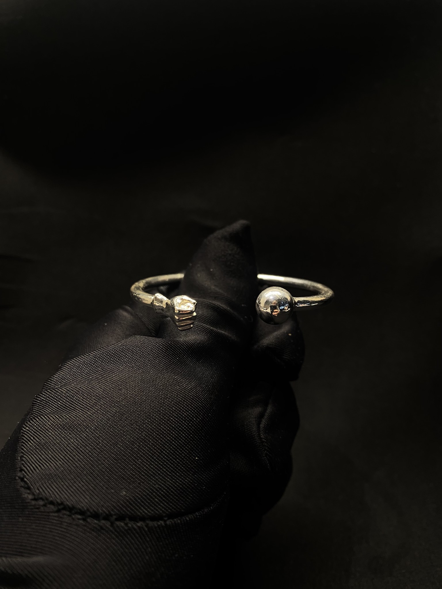 Armband verstelbare boei met bal en vuist zilver kinder - De Goud Winkel