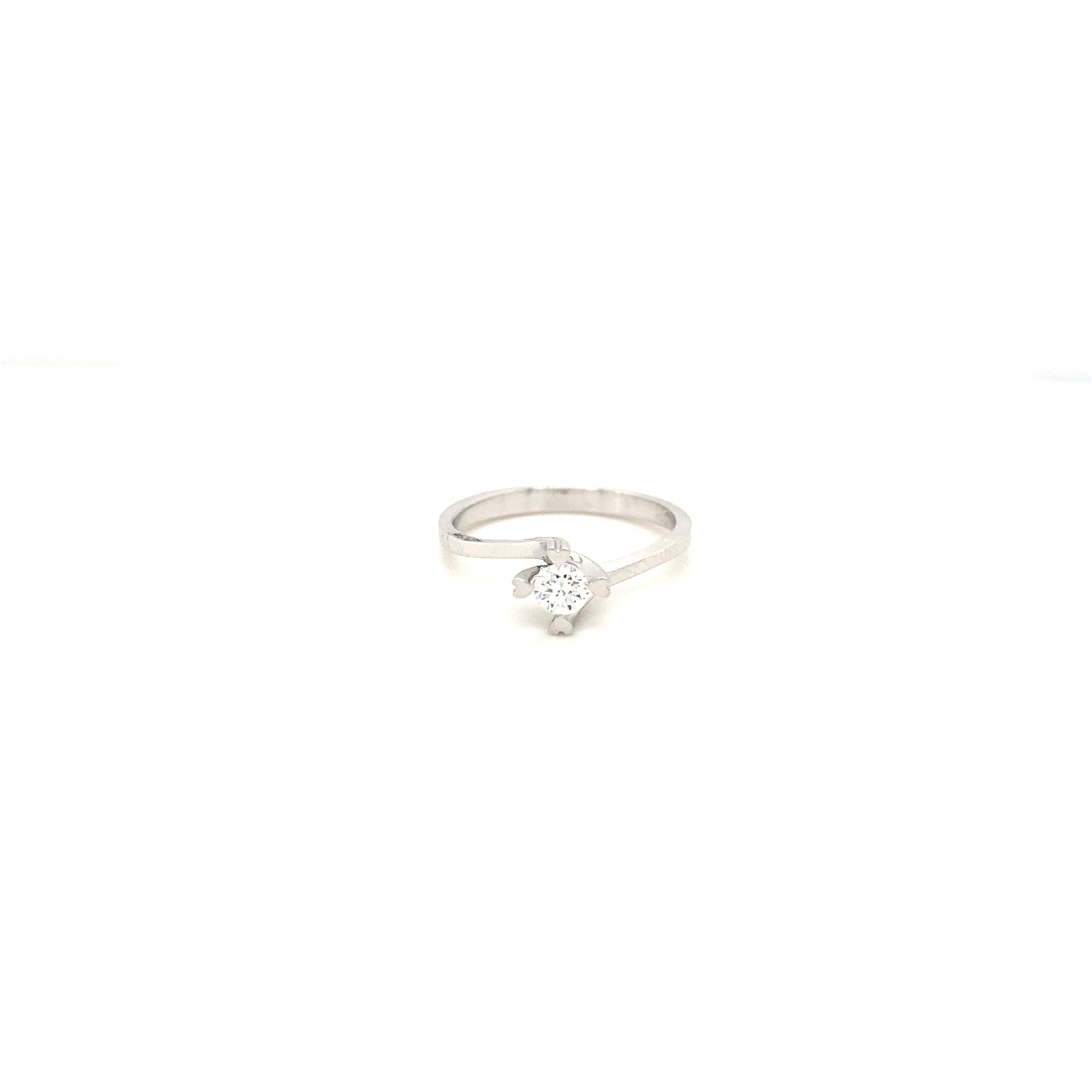 Ring diamant witgoud solitaire steen - De Goud Winkel